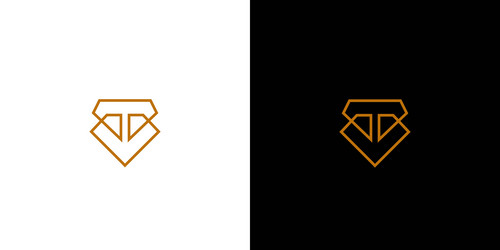 Diamond logo design with initial gd modern Vector Image