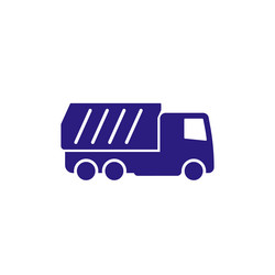 Truck with boxes line icon back view Royalty Free Vector