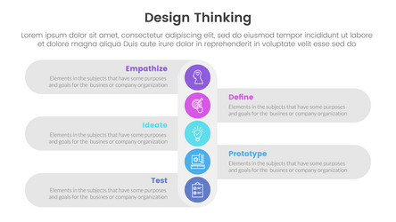 Design thinking process infographic template Vector Image