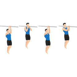 Man doing commando pull up exercise Royalty Free Vector
