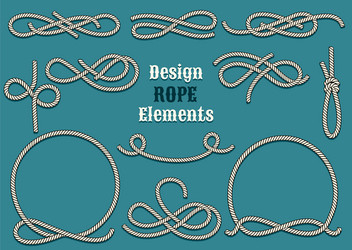 Nautical rope elements set Royalty Free Vector Image
