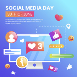 Social media day posts template Royalty Free Vector Image