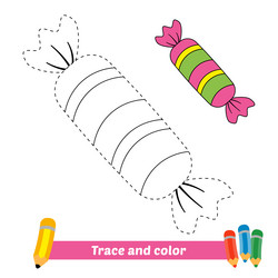 Trace and color for kids sweet potato Royalty Free Vector