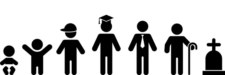 All ages men and women flat icon Royalty Free Vector Image