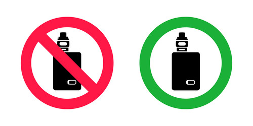 No vaping and vaping area signs red forbidden Vector Image