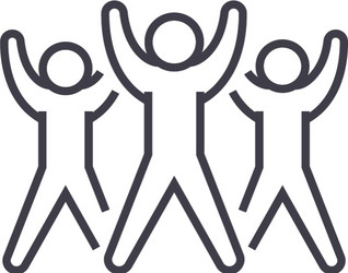 Fitness group aerobics line icon concept Vector Image