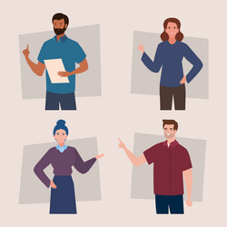 Four teachers online Royalty Free Vector Image