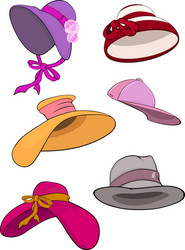 Set of hats cartoons Royalty Free Vector Image