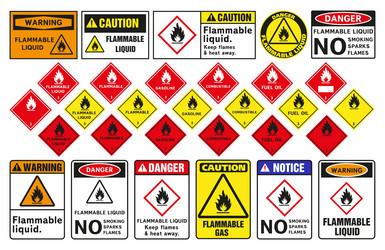 Warning sign for flammable liquids Royalty Free Vector Image