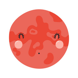 Cartoon cute mars planet isolated on white Vector Image