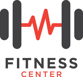Simple fitness logo design template Royalty Free Vector