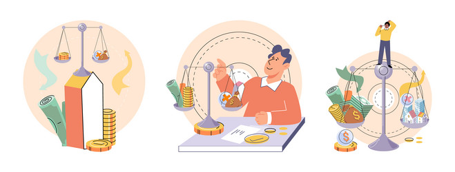 Time and money deferred payment financial system Vector Image