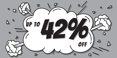 91 sale promotion cartoon comic draw bubble chat Vector Image