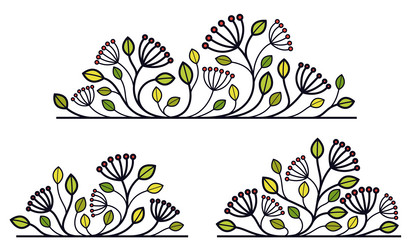 Beautiful linear floral design isolated on white Vector Image
