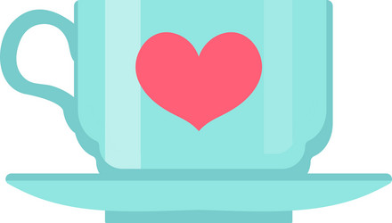 Cup with heart flat design isolated on white Vector Image