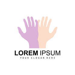 Hand logo teamwork team company design body Vector Image