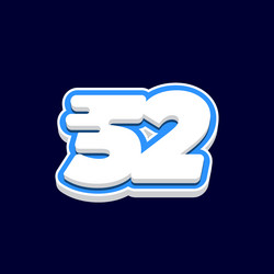 Number 52 3d speed modern Royalty Free Vector Image