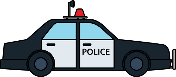 Police car emergency patrol vehicle side view Vector Image