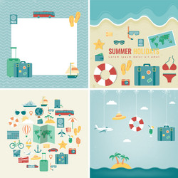 Summer holidays backgrounds collection Royalty Free Vector