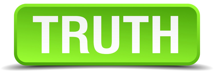 Truth green square 3d realistic isolated web Vector Image