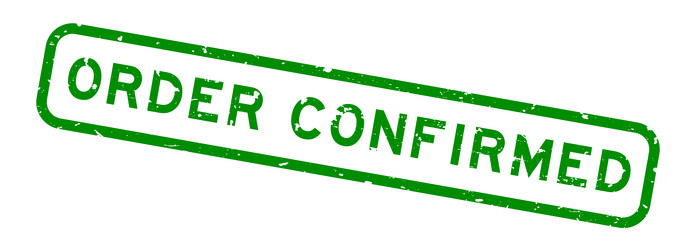 Grunge green order confirmed word hexagon rubber Vector Image