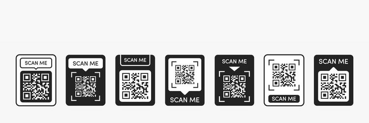 Qr code set black color Royalty Free Vector Image