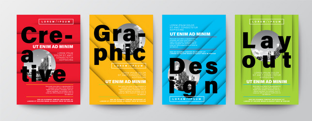 Set creative graphic design layout typography Vector Image