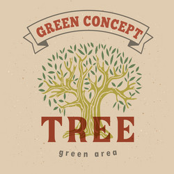 Tree emblem label template Royalty Free Vector Image