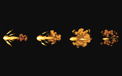 Gun flashes or gunshot animation collection Vector Image