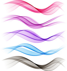 Set of color wave Royalty Free Vector Image - VectorStock