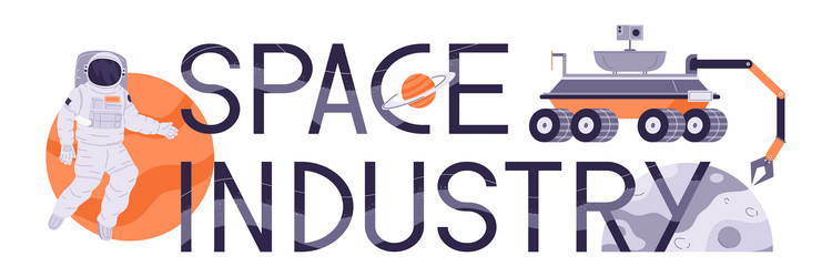 Space industry set Royalty Free Vector Image - VectorStock