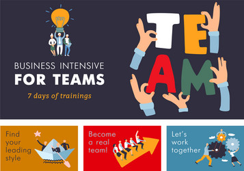 Brainstorm team work horizontal banner Royalty Free Vector