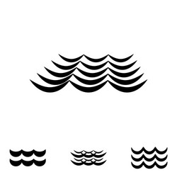 Wave black and white icon Royalty Free Vector Image