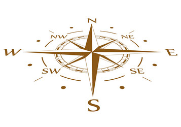 Brown grunge compass Royalty Free Vector Image