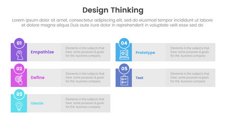 Design thinking process infographic template Vector Image