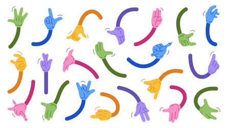 Mascot colorful arm collection set Royalty Free Vector Image