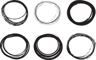 Hand drawn cartoon circle line Royalty Free Vector Image