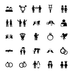 Human relations icon set romance and dating Vector Image