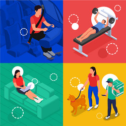 Physical activity horizontal banners Royalty Free Vector