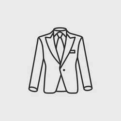 Men suit icon on white background Royalty Free Vector Image