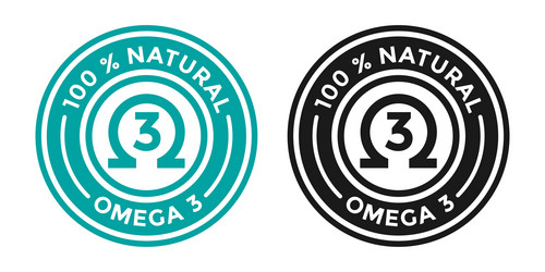 Natural source omega 3 badge or label template Vector Image