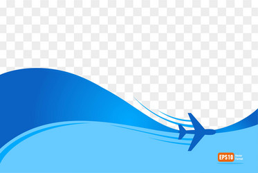 Airplane flight symbol emblem blue background Vector Image