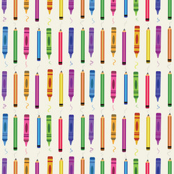 Dancing kawaii colorful crayons seamless pattern Vector Image