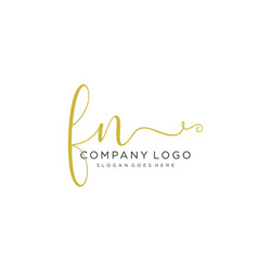 Fn letter logo icon design template elements Vector Image