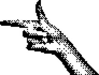 Gesture right hand knocking 8 bit minimalistic Vector Image