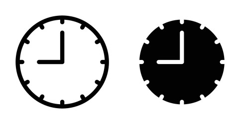 Time icon set clock alarm schedule symbol Vector Image