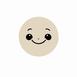 Cream color emoji face icon on white background Vector Image