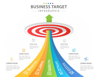 Infographic 5 steps target diagram with arrows Vector Image