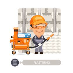 Worker with plaster cartoon Royalty Free Vector Image