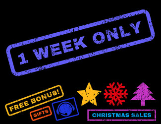 1 week only text rubber stamp Royalty Free Vector Image